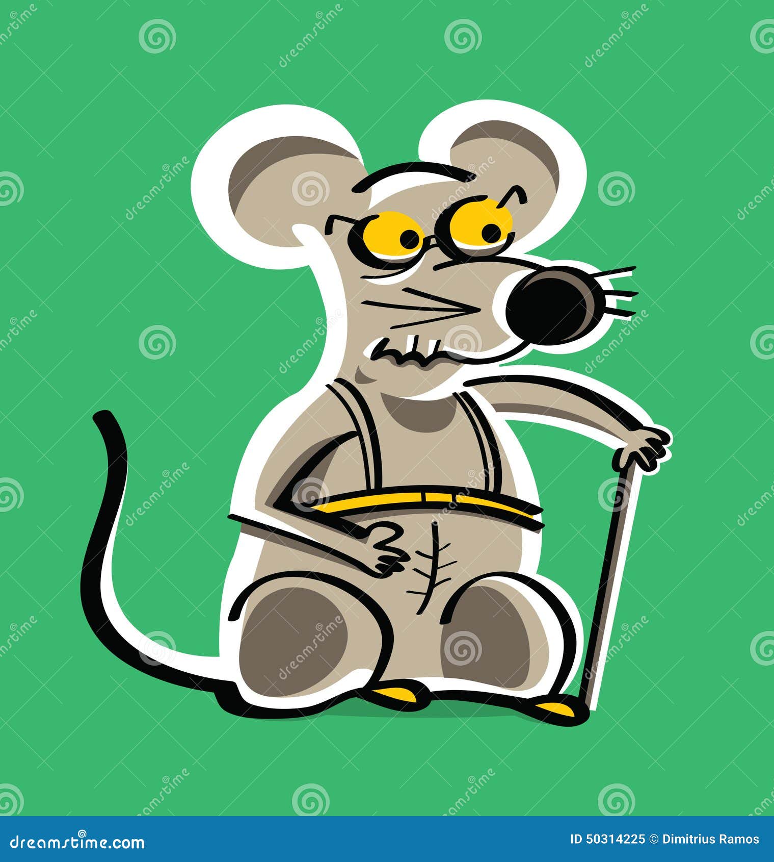 Old laboratory rat in pain stock vector. Illustration of pathology ...