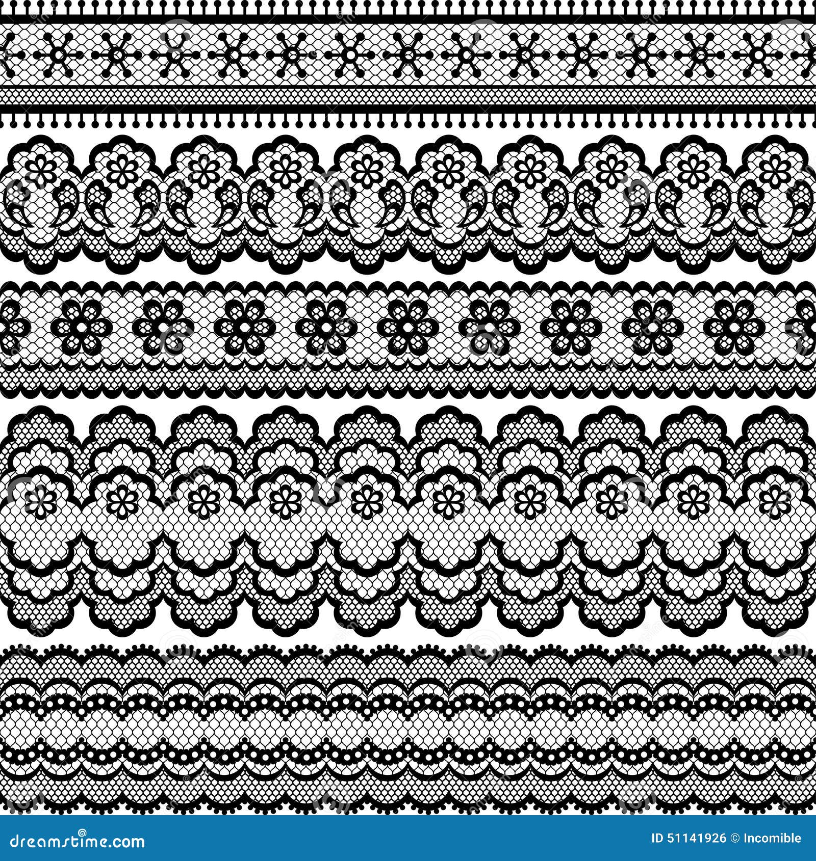 Old Lace Ribbons, Abstract Ornament. Vector Stock Vector - Illustration ...