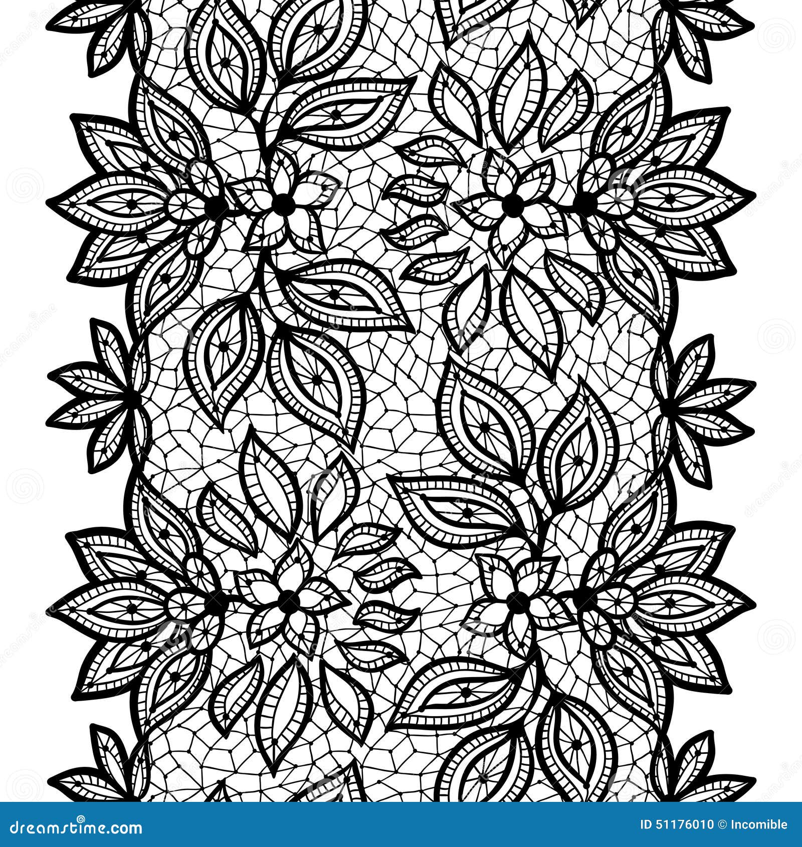 Old Lace Seamless Pattern, Ornamental Border Stock Vector ...
