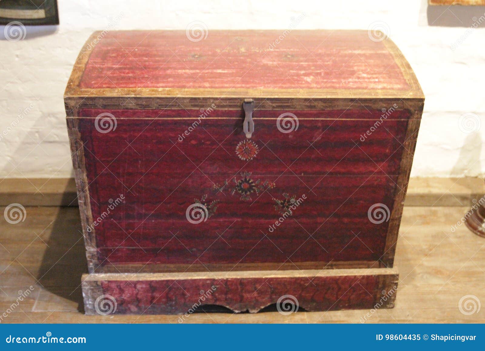 Old Lacquered Chest with Lock, Slightly Damaged. with Clipping Path ...