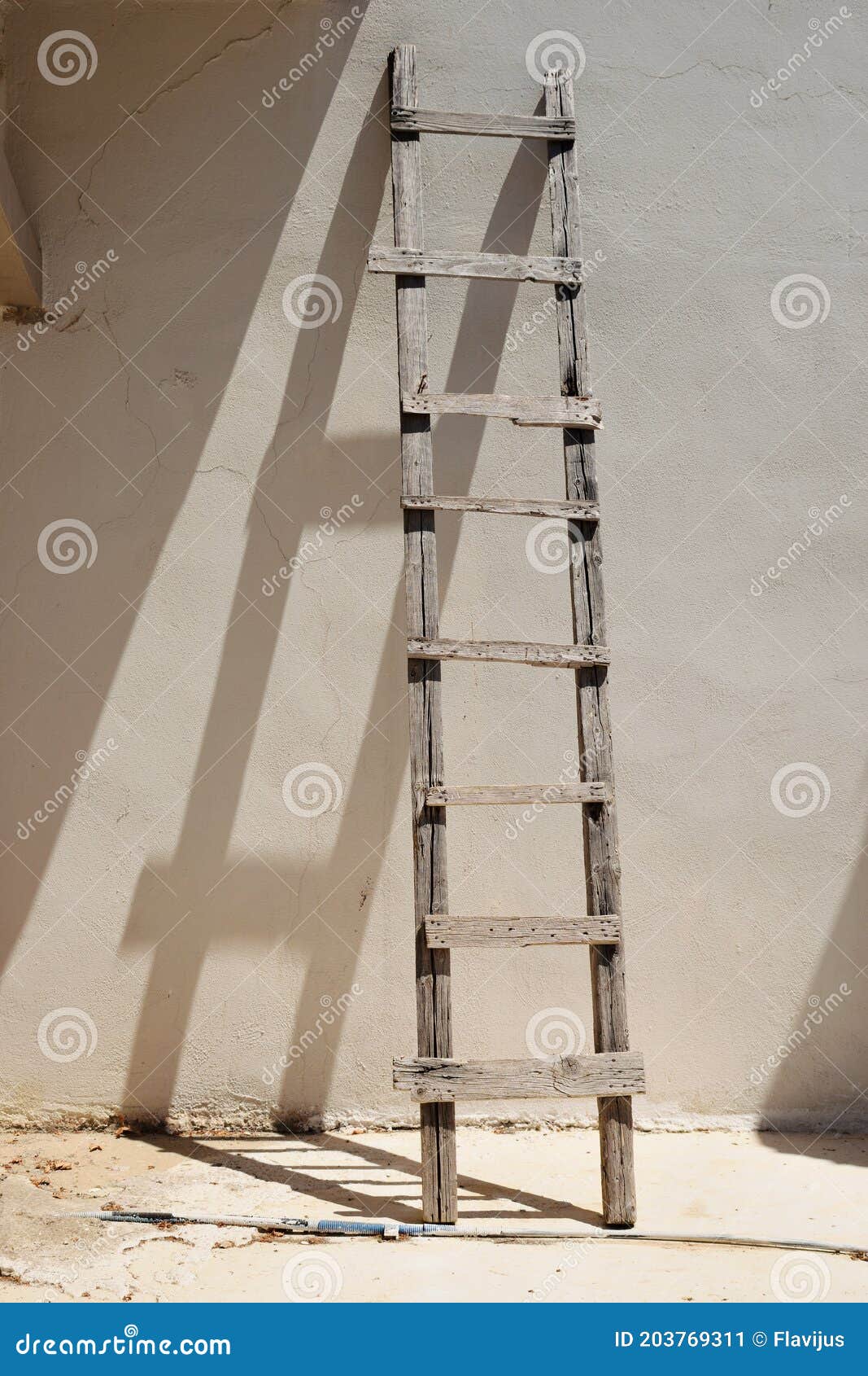 Ladder In Empty Room, White Wall With Colored Paint Samples Royalty ...