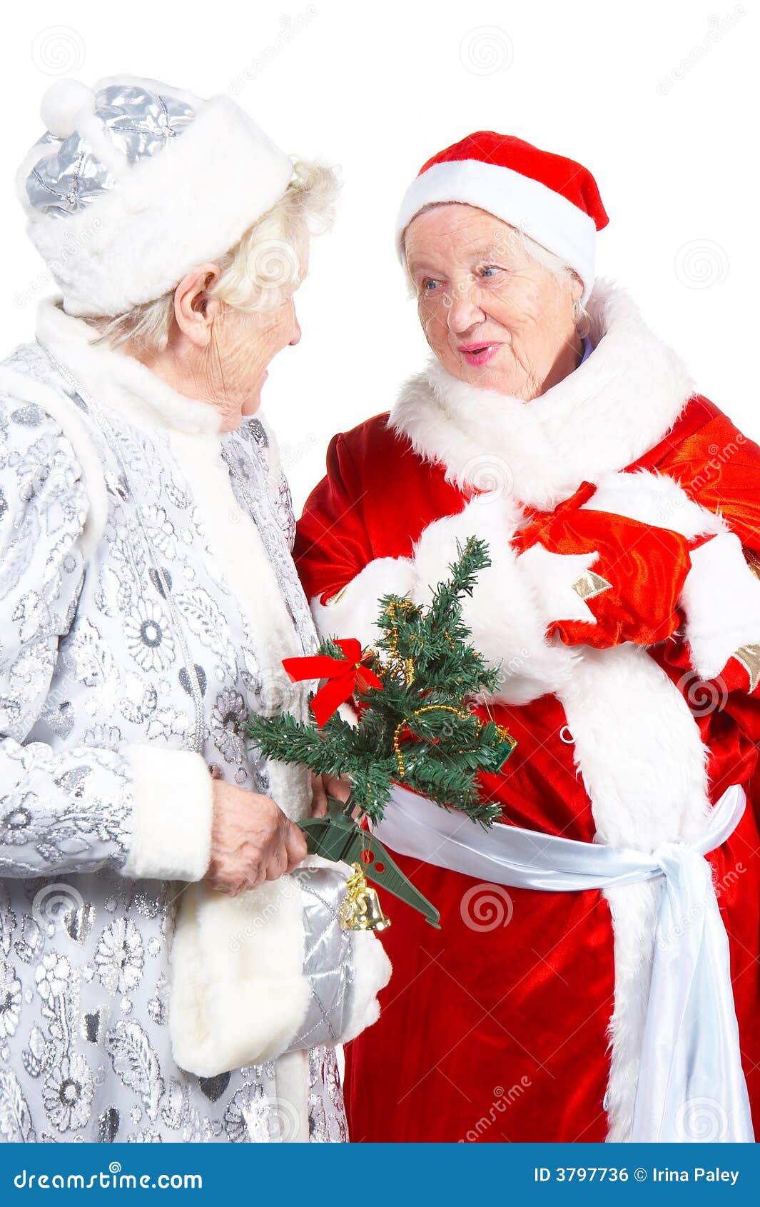 Old Ladies- Snow Maiden and Santa Stock Photo - Image of granny ...