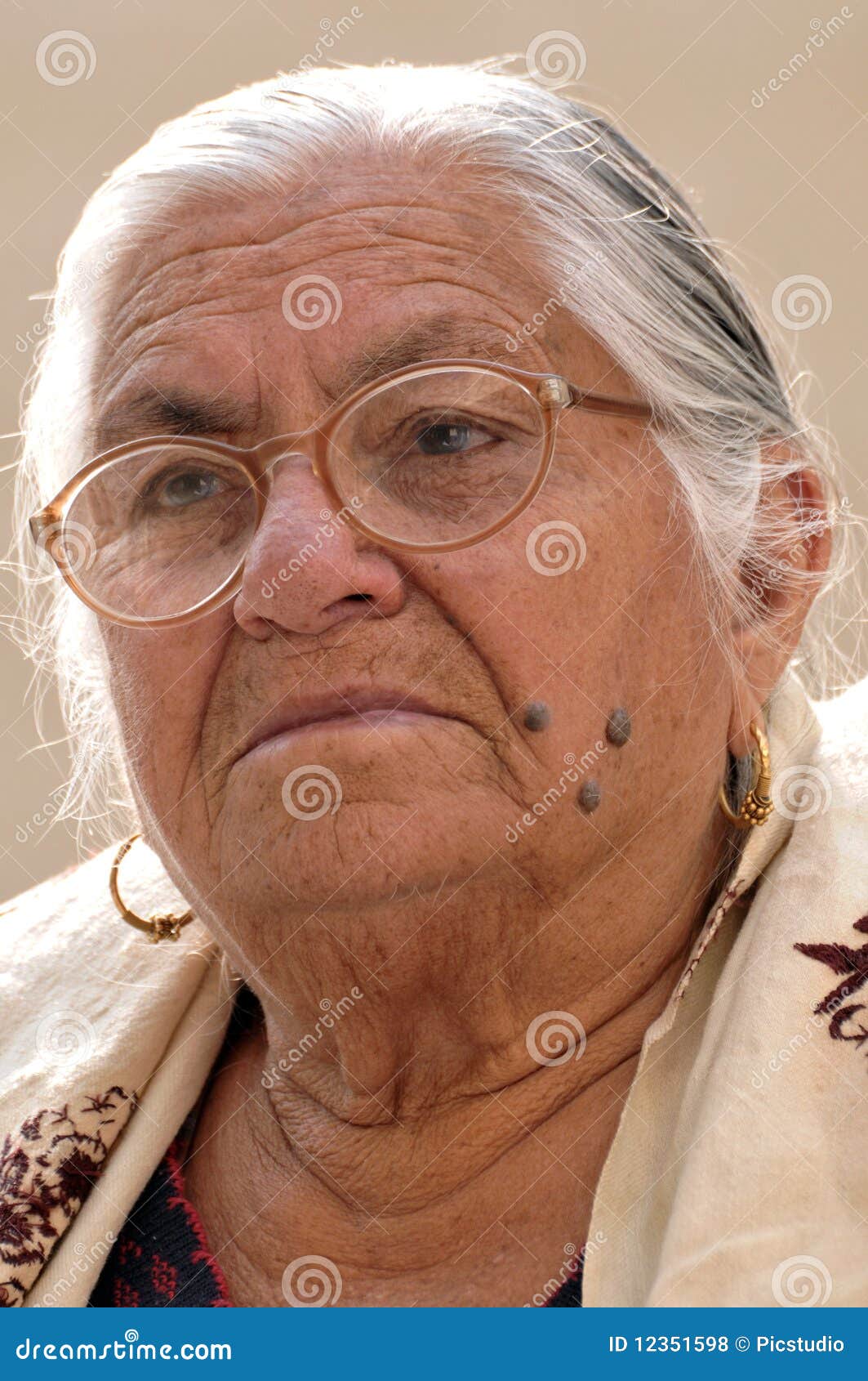 Old lady stock photo. Image of golden, senior, face, dangles - 12351598