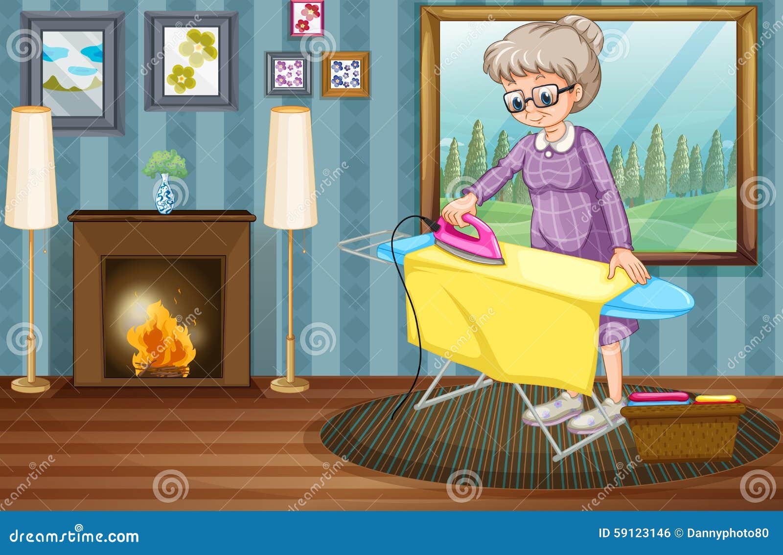 Ironing Clothes Vector Illustration | CartoonDealer.com #96007170