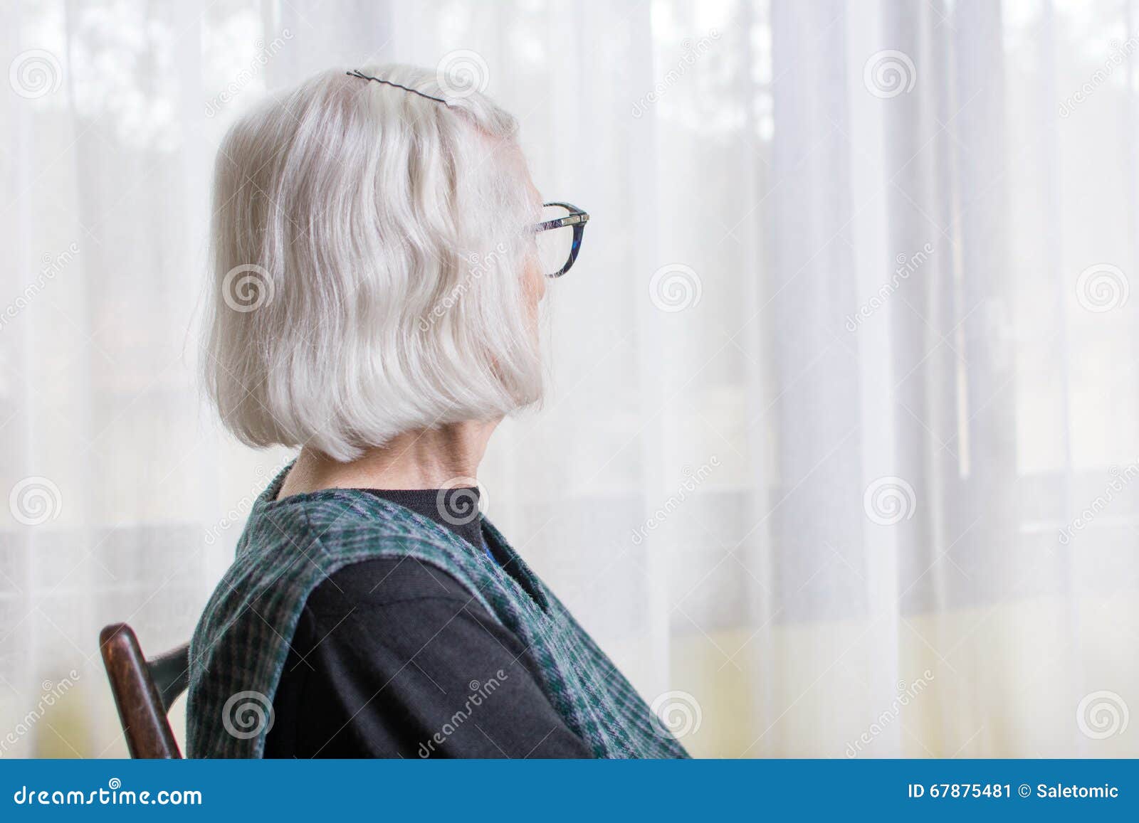 Old Lady Looking Her Window Stock Photos - Download 174 Royalty Free Photos
