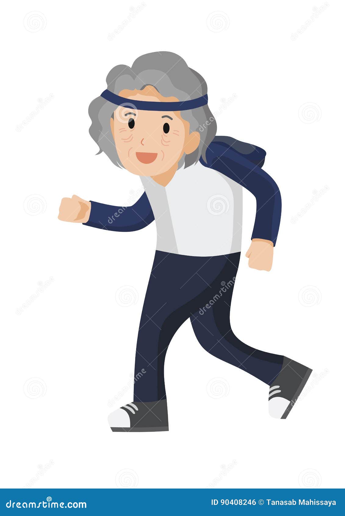 Old lady running stock vector. Illustration of sport - 90408246