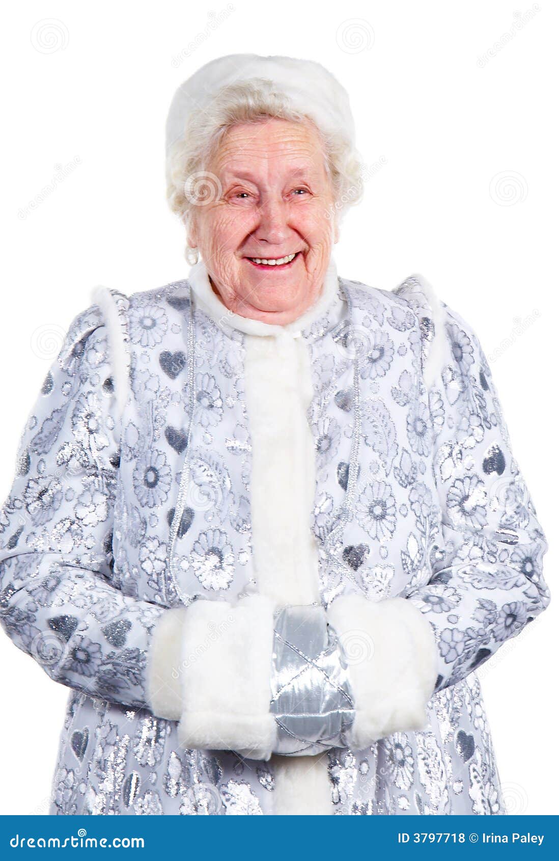 Old Lady- Snow Maiden stock photo. Image of laugh, friendly - 3797718