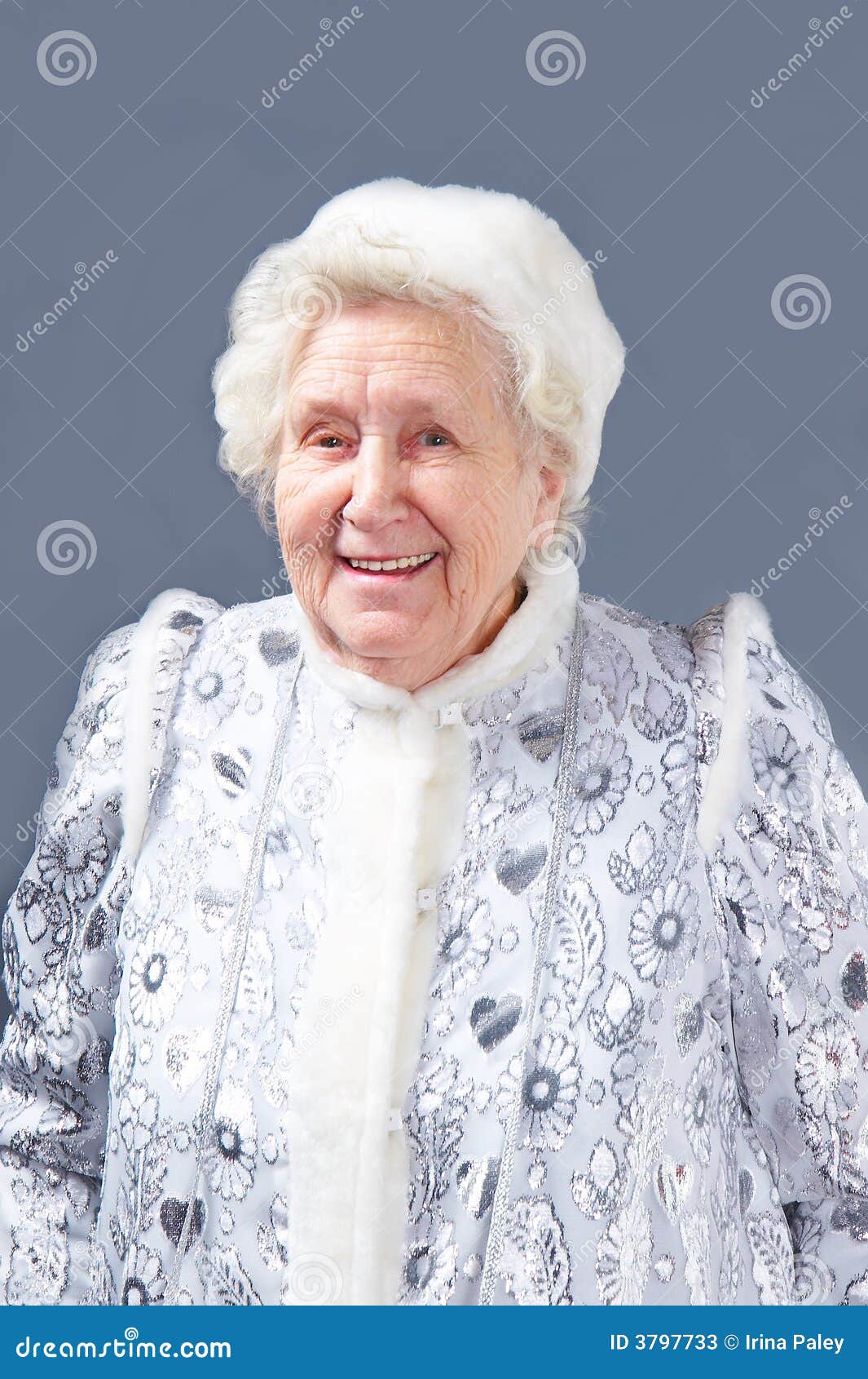 Old Lady- Snow Maiden stock image. Image of cheerful, grandmother - 3797733