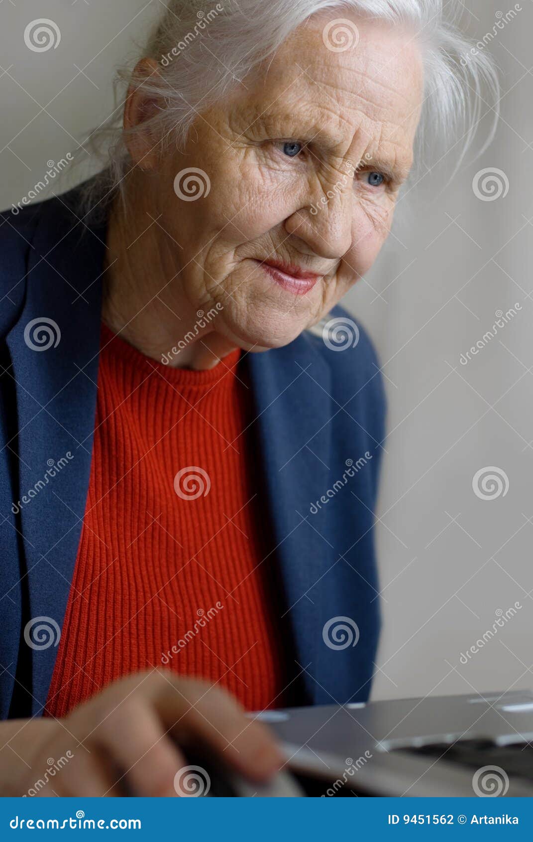 Old lady typing on laptop stock photo. Image of computer - 9451562