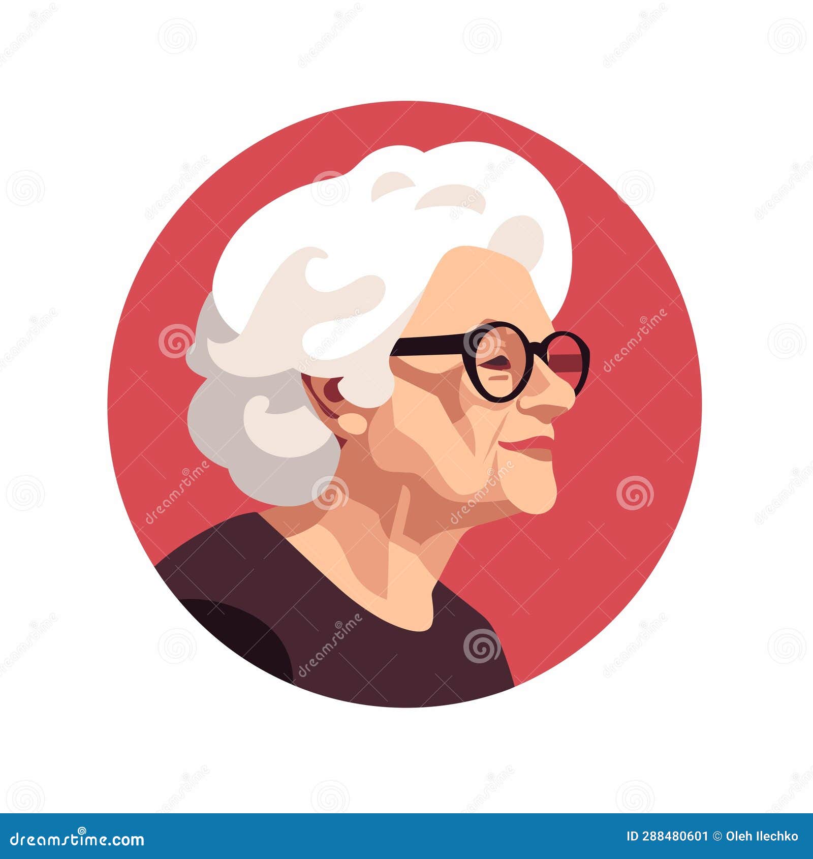 Old Lady Vector Flat Minimalistic Isolated Illustration Stock Vector ...
