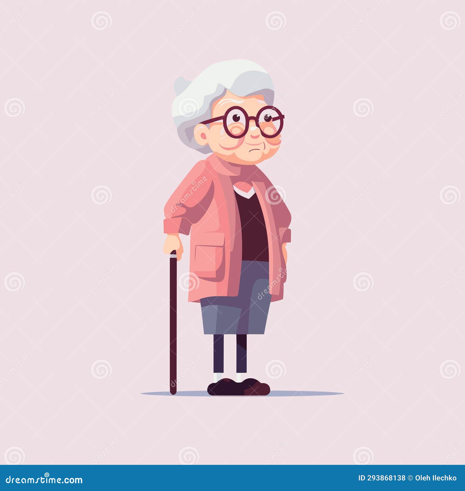 Old Lady Vector Flat Minimalistic Isolated Illustration Stock Vector ...