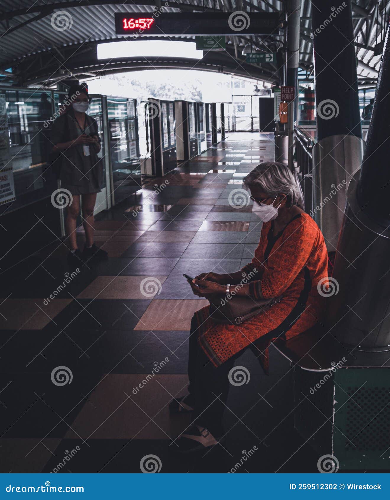 Old Lady Waiting for the Train in the Station Editorial Photography ...