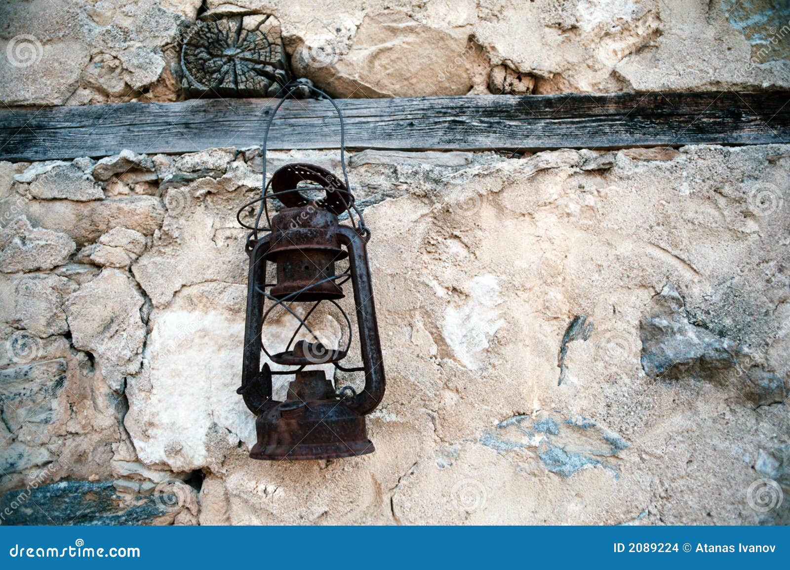 Old lamp stock photo. Image of brickwall, antique, fuel - 2089224