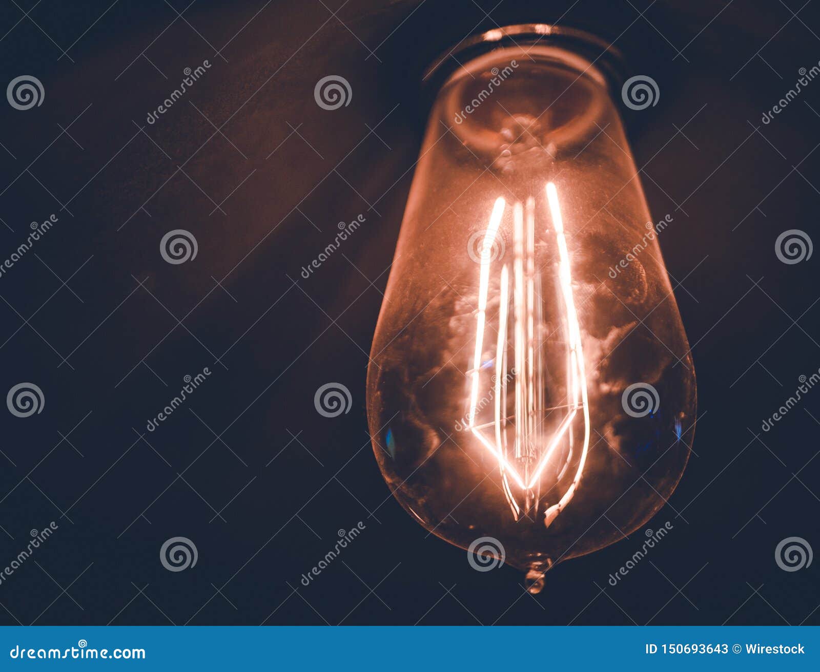 Old Lamp Bulb Illuminating the Room with Bright Fuse Stock Image ...