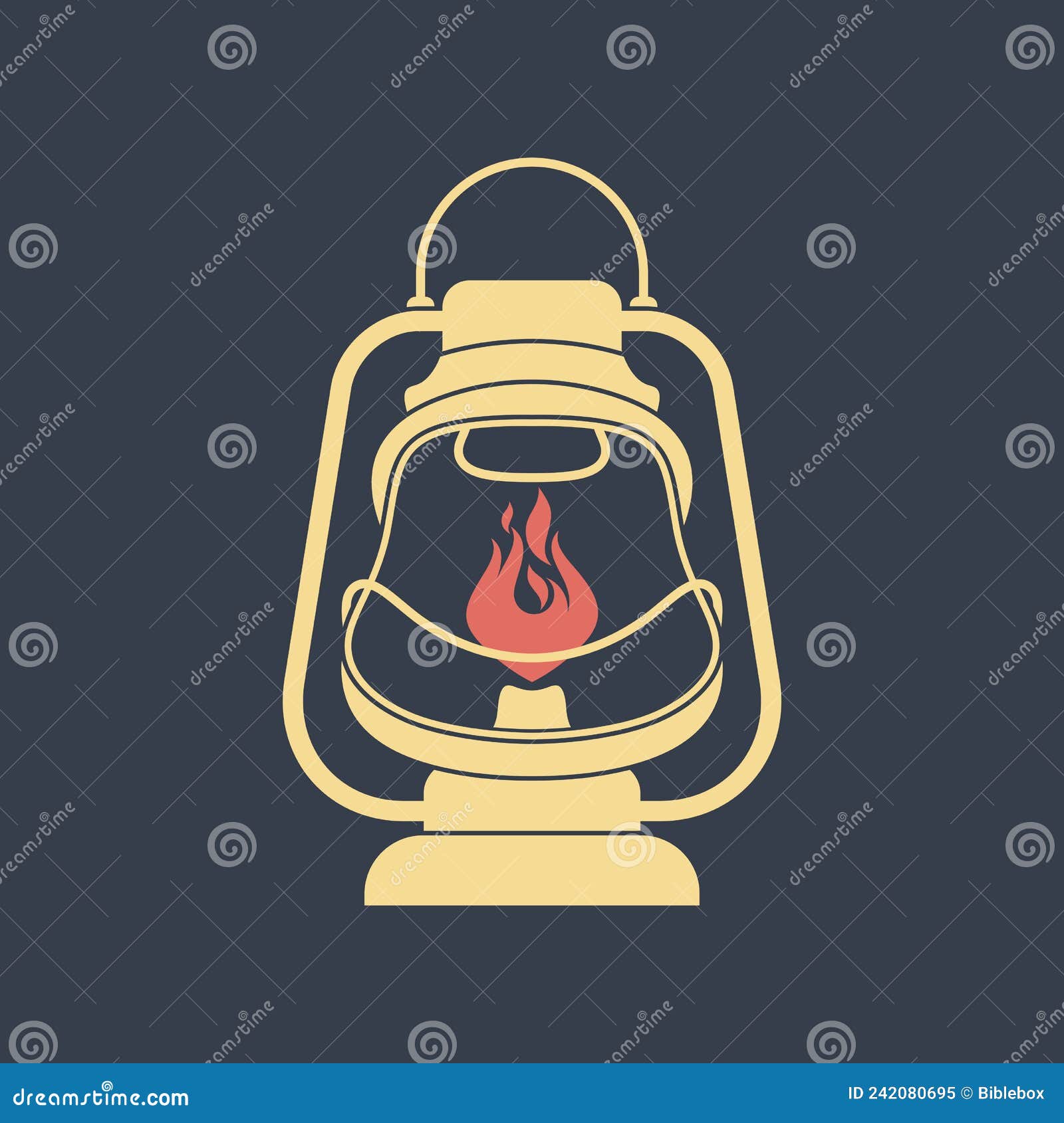 Old lamp with fire stock vector. Illustration of church - 242080695
