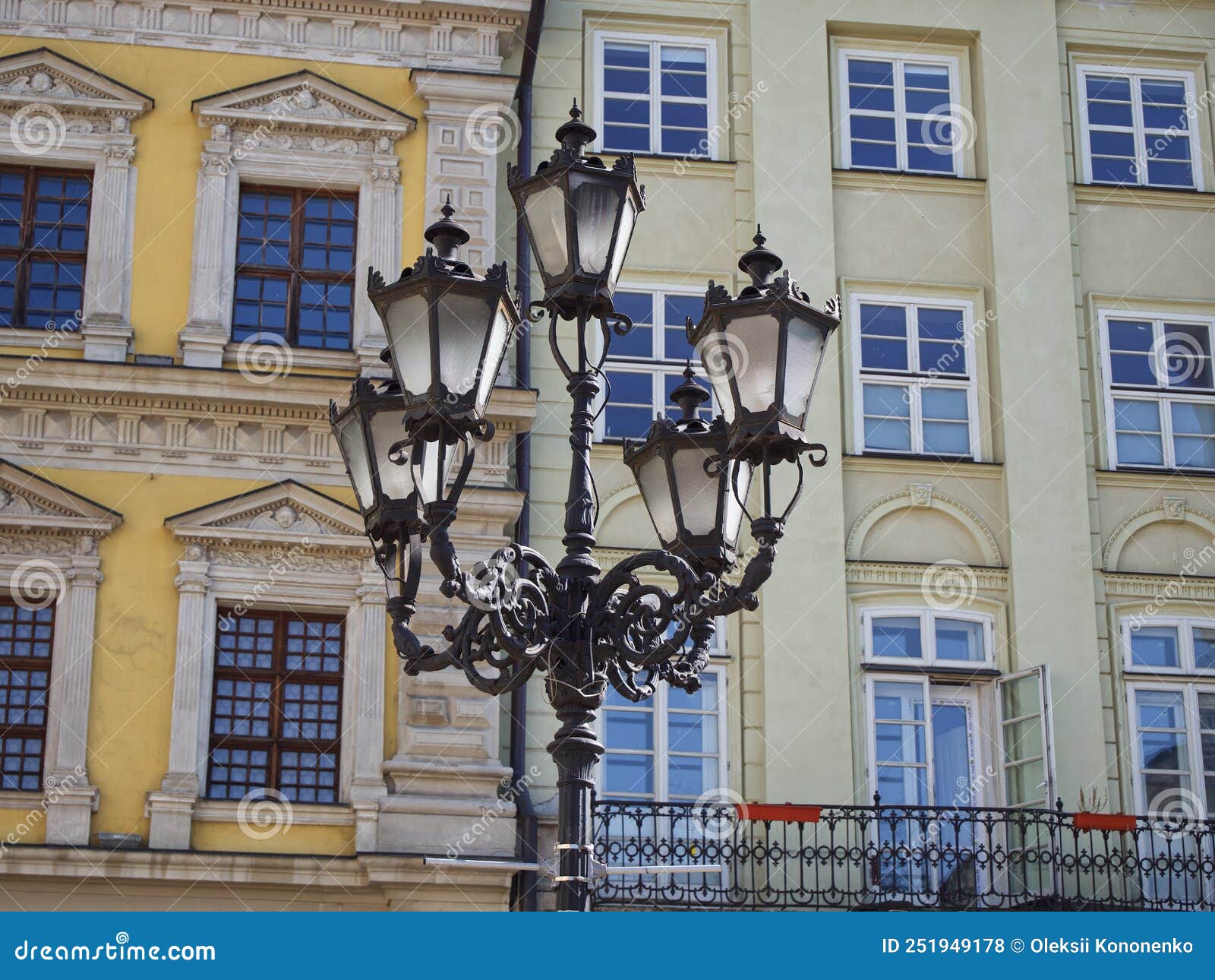 An Old Lamp Post in a European City Stock Photo - Image of elegance ...