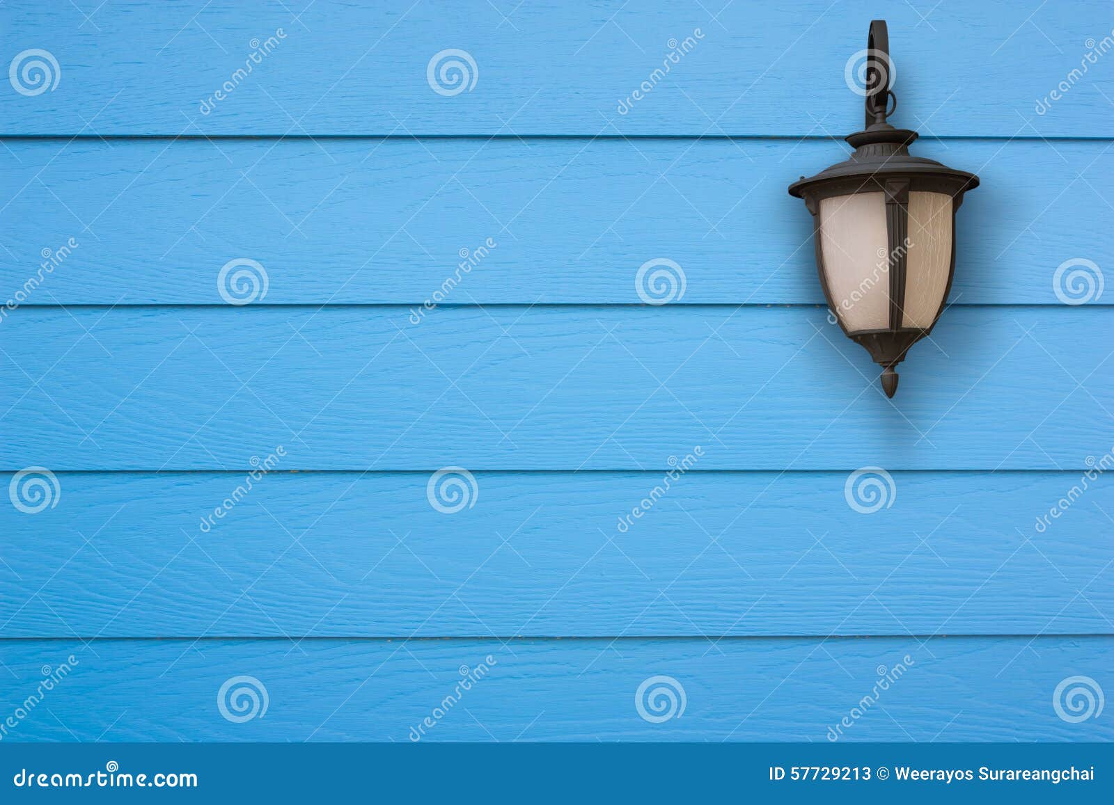 Old Lamp and Shera Plank Wall Blue. Stock Image - Image of panel ...