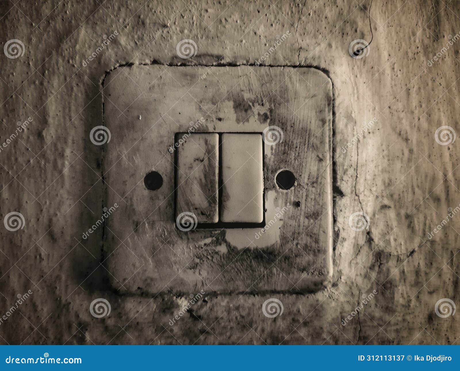 An Old Lamp Switch Mounted on the Wall Stock Image - Image of lamp ...