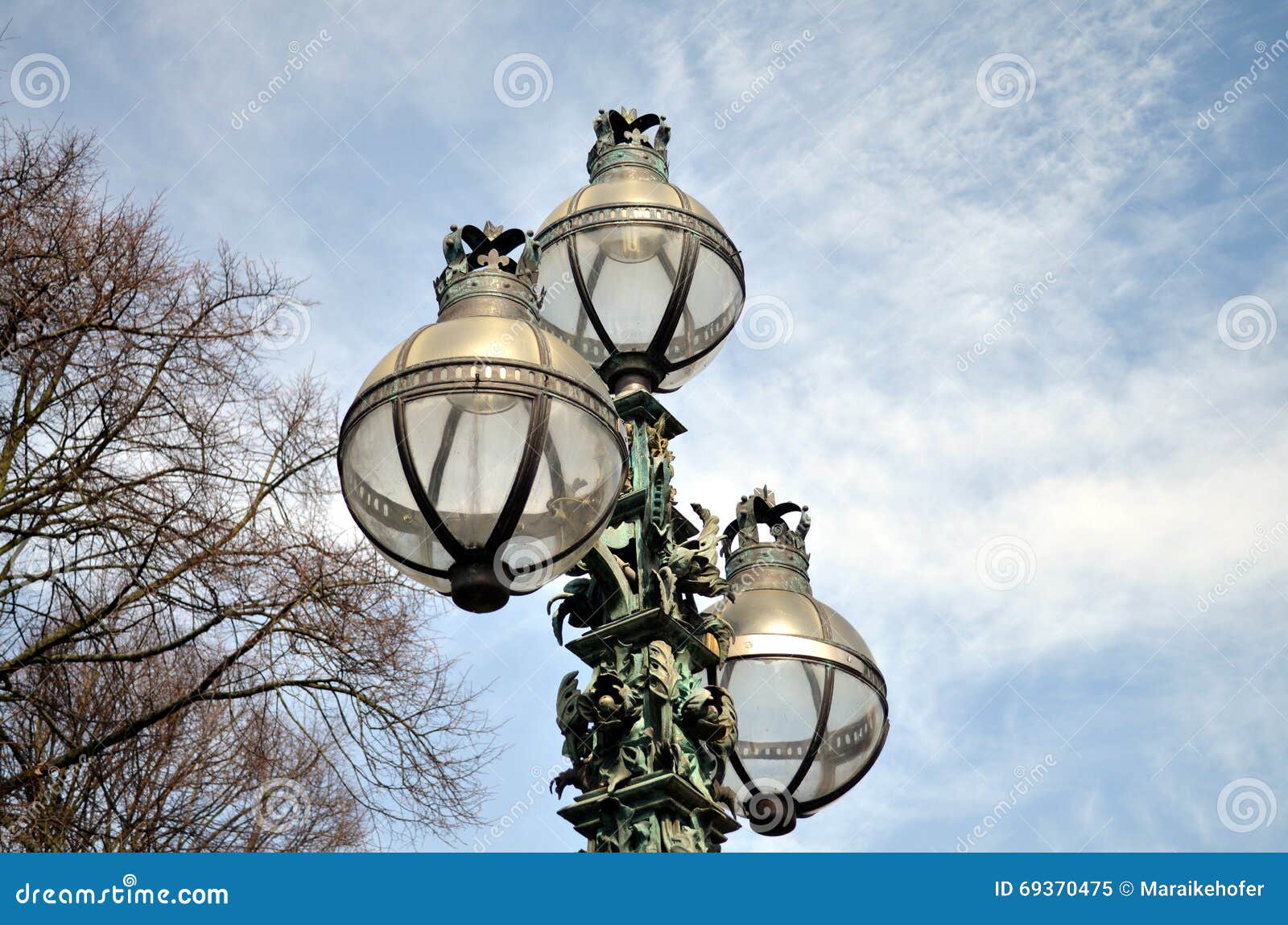 Old Lantern at the Street in London Stock Image - Image of clouds ...