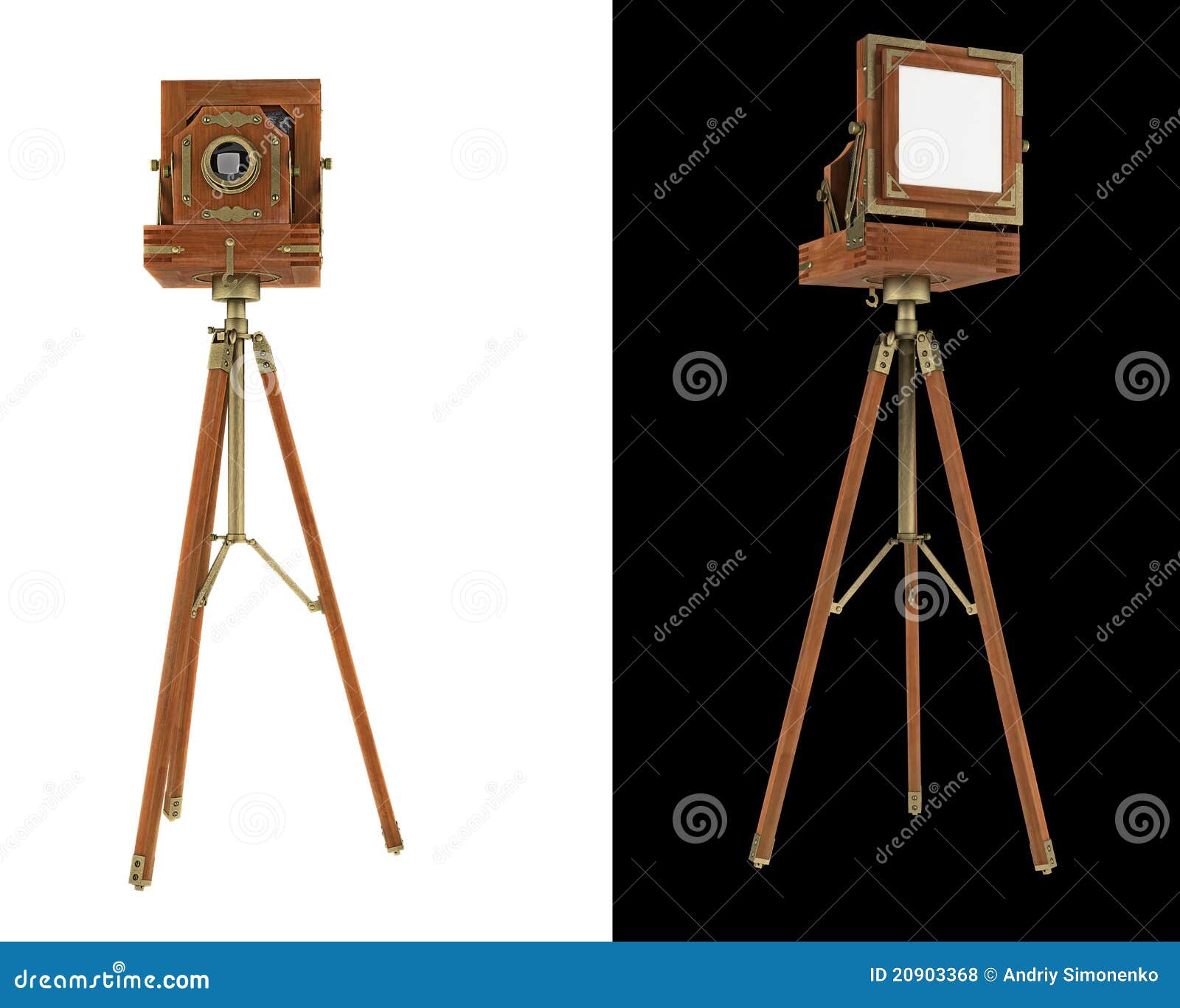 Old Large Format Camera on Tripod Isolated Stock Illustration ...
