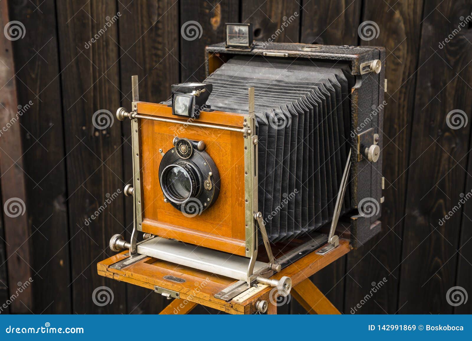 Old large format camera stock image. Image of wooden - 142991869