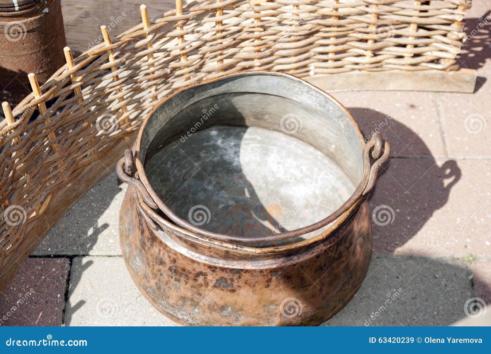 Old, Large, Home, Copper Vat Stock Image - Image of scene, department ...