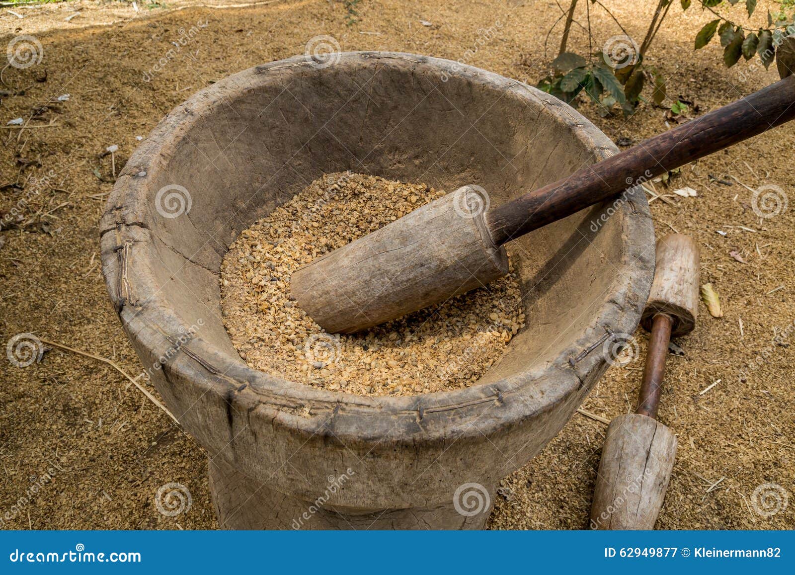 An old large wooden pestle stock image. Image of beverage - 62949877