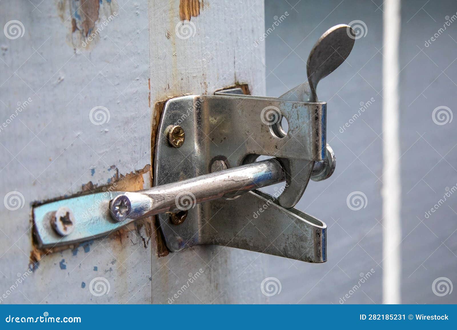 Old Latch Keeping Gate Locked Stock Image - Image of barrier, fastened ...