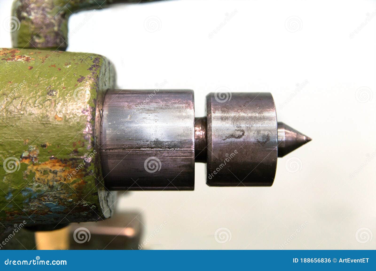 Old Lathe. Engine Speed Control Knob Stock Photo - Image of machinery ...