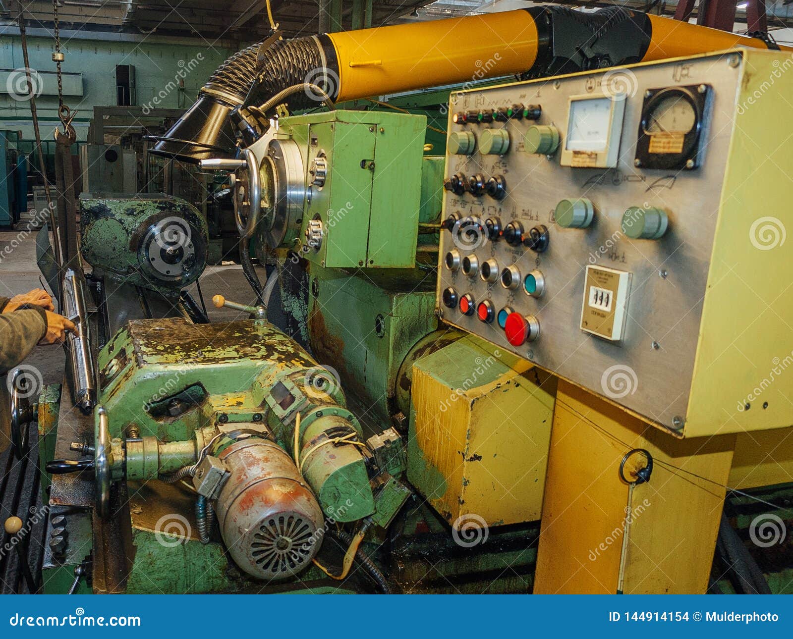 Old Lathe in Metalworking Factory Stock Photo - Image of industry ...