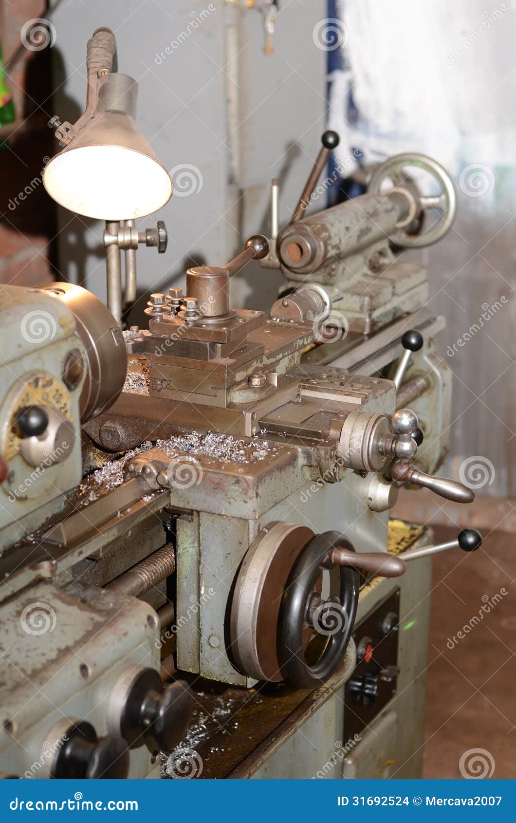 Old lathe. stock photo. Image of instrument, turning - 31692524