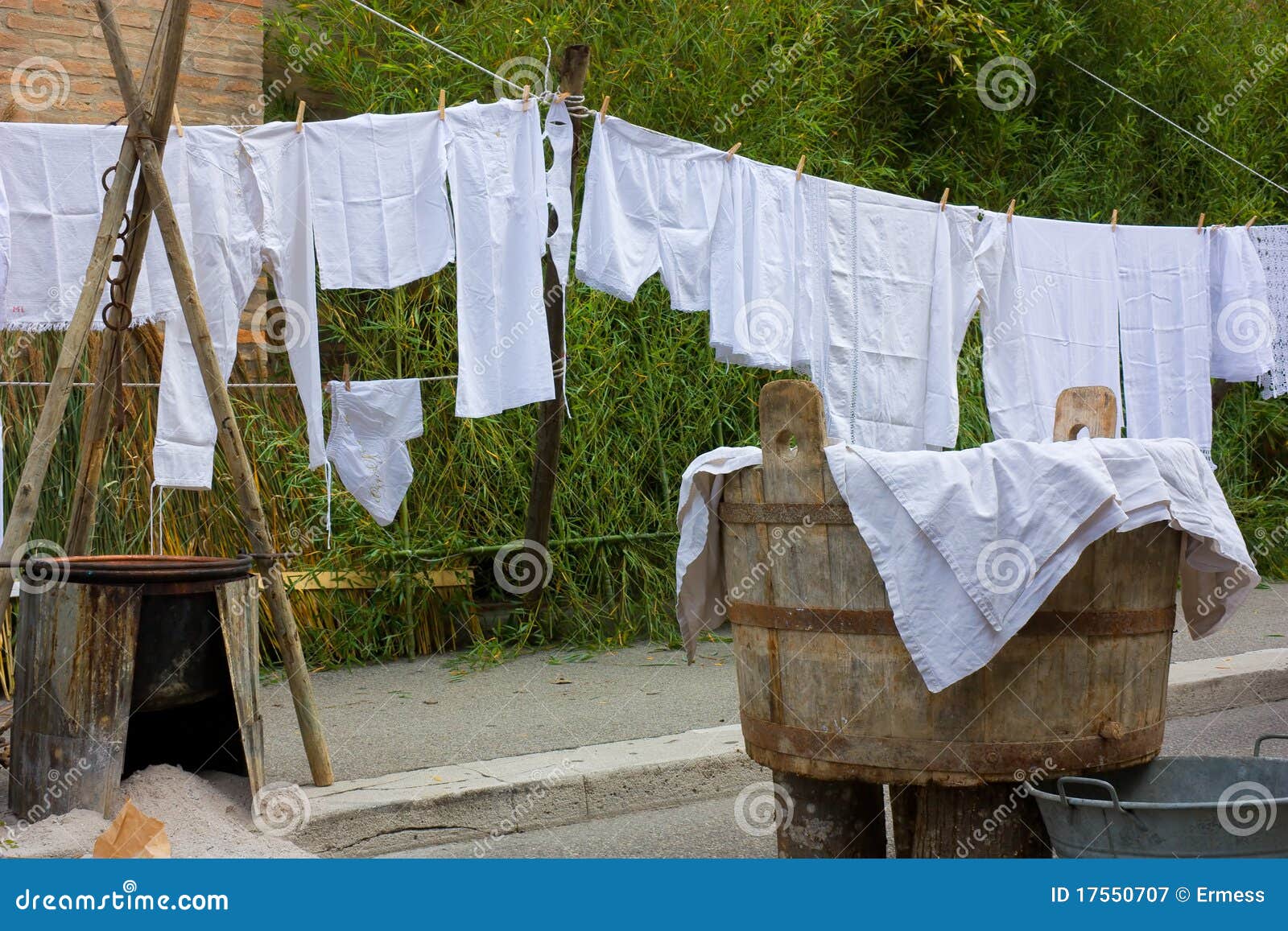 Old laundry stock image. Image of pretty, clothesline - 17550707