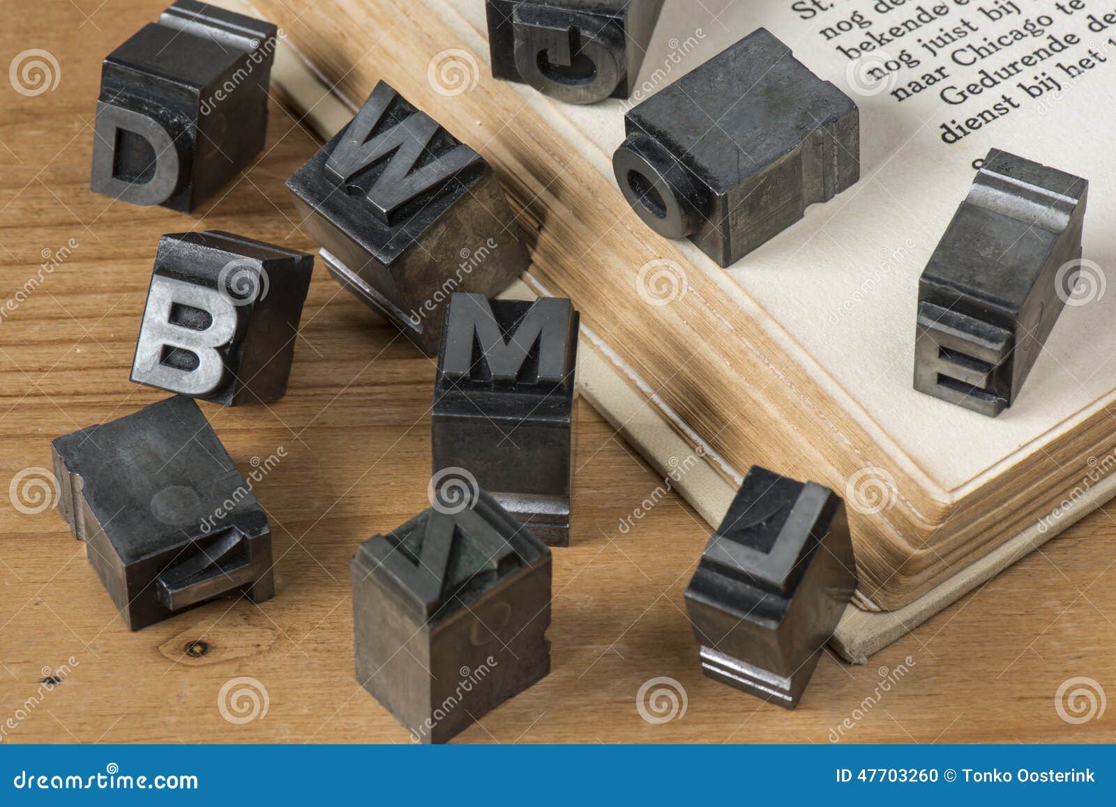 Old Lead Ink Printing Type from a Book Printing Company Stock Photo ...