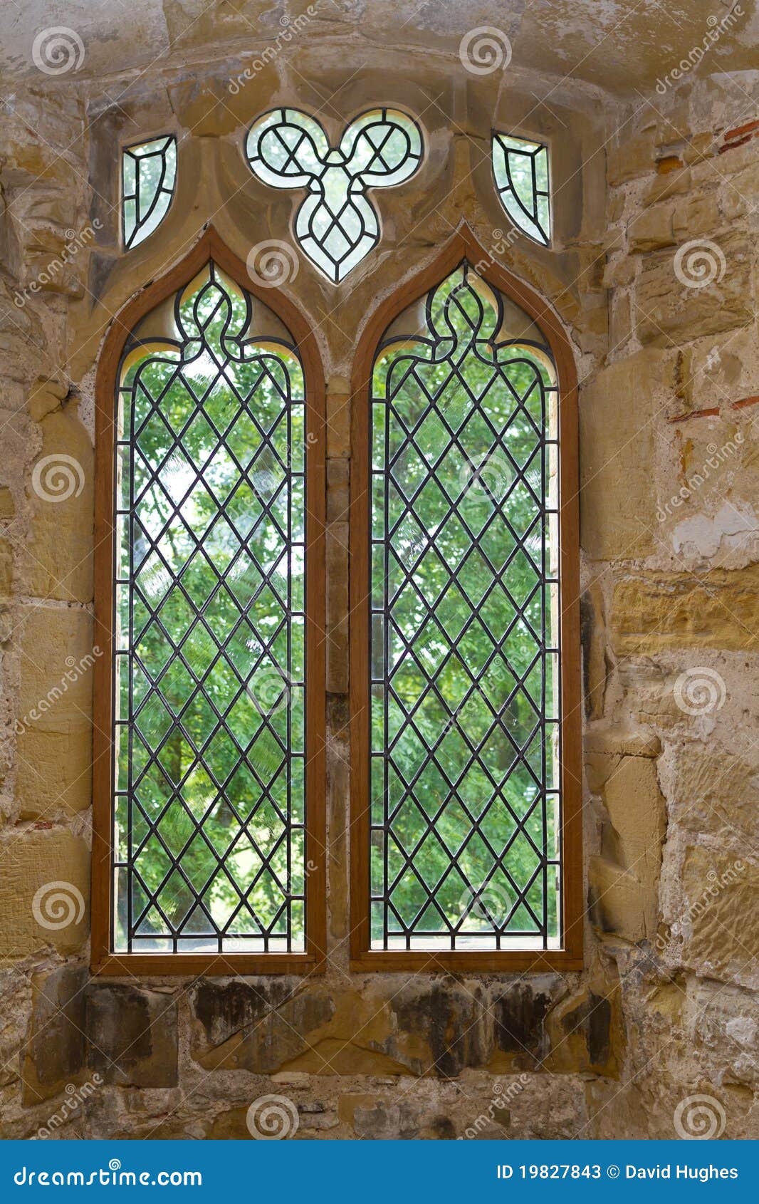 Old leaded abbey window stock image. Image of arched - 19827843