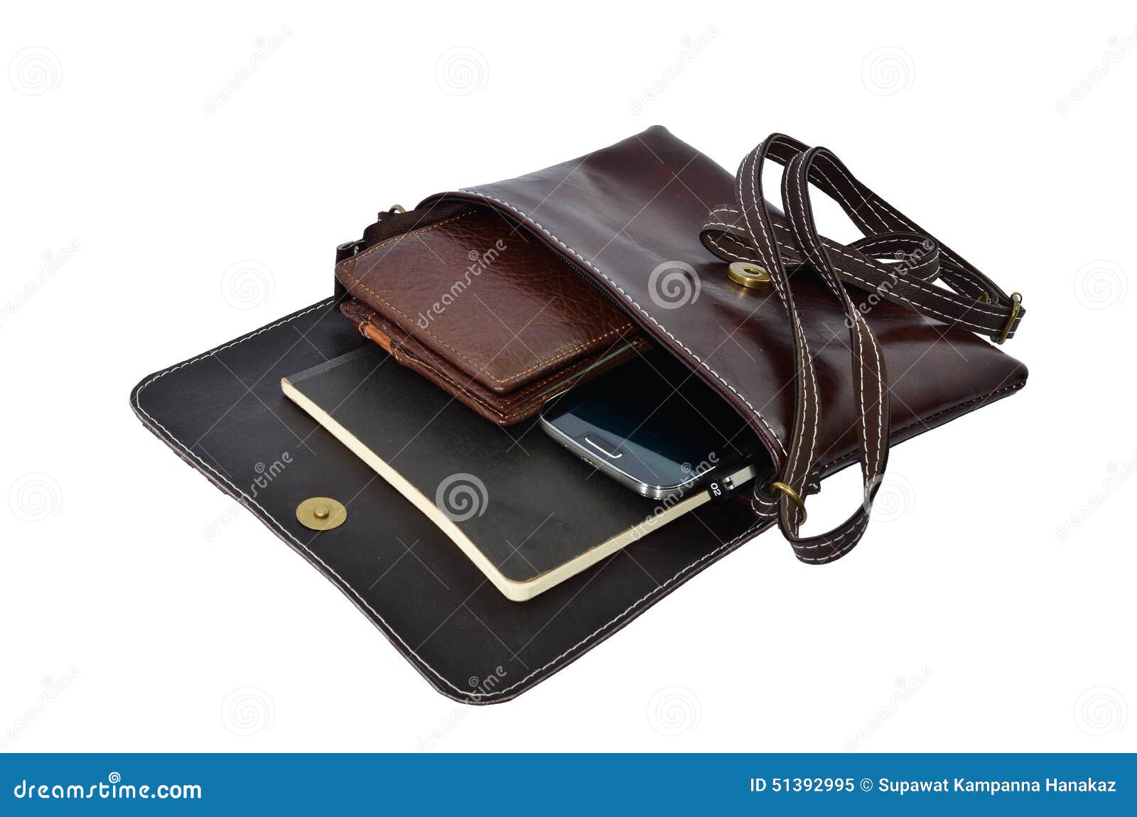 Old leather bag stock image. Image of book, purse, cord - 51392995