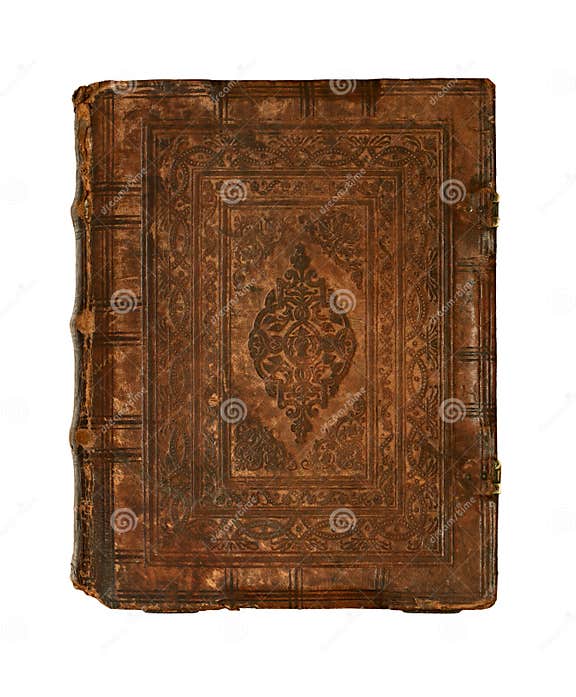 Old Leather Bound Book. Embossed Ornament on the Cover Stock Photo ...