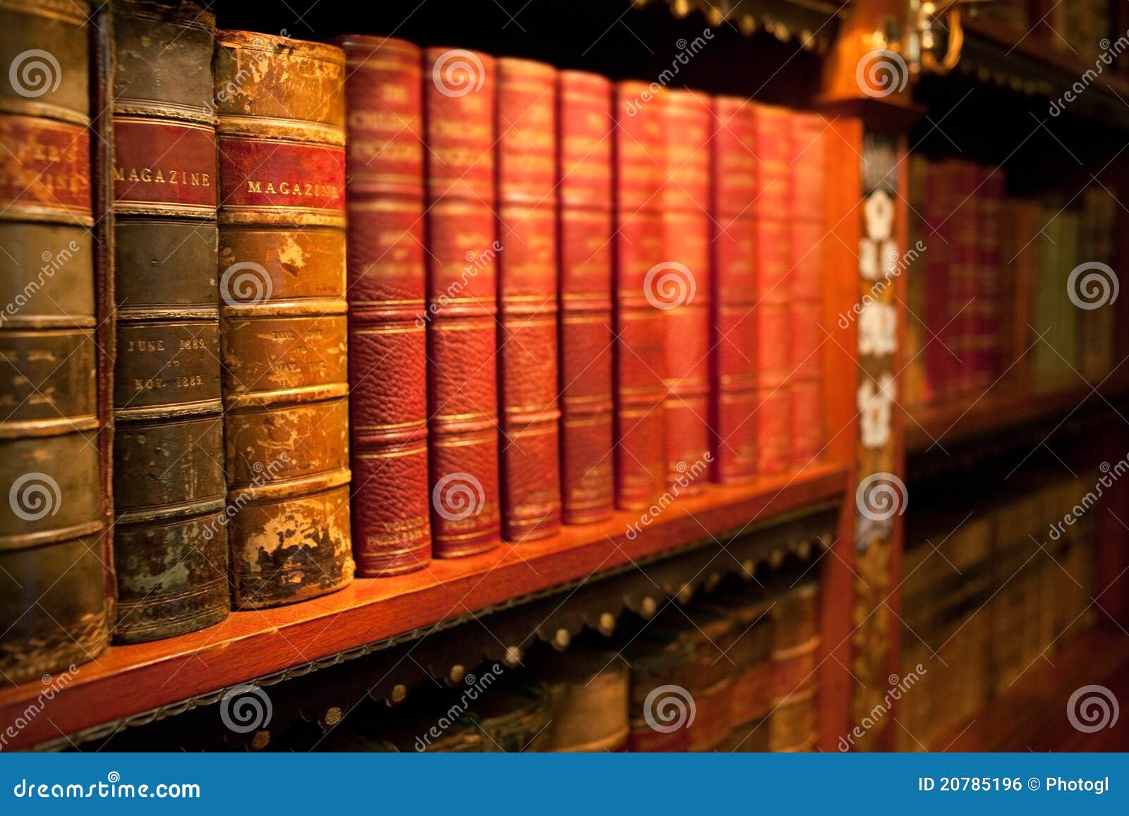 Old leather bound books stock photo. Image of books, shelved - 20785196