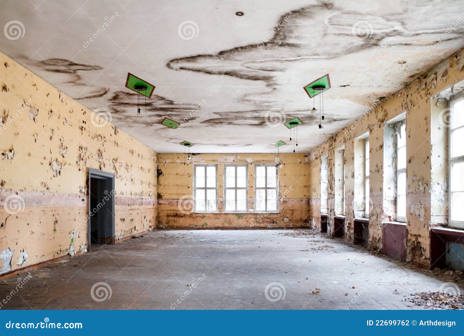 Old leave dining hall stock photo. Image of casern, deserted - 22699762