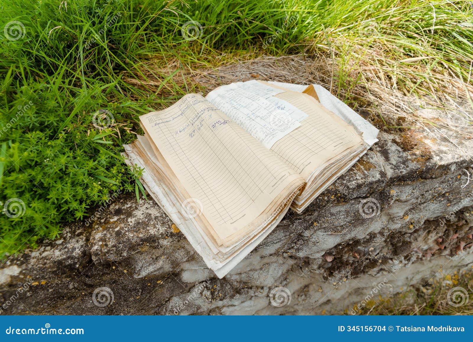 An Old Ledger Abandoned on a Destroyed Foundation Stock Photo - Image ...