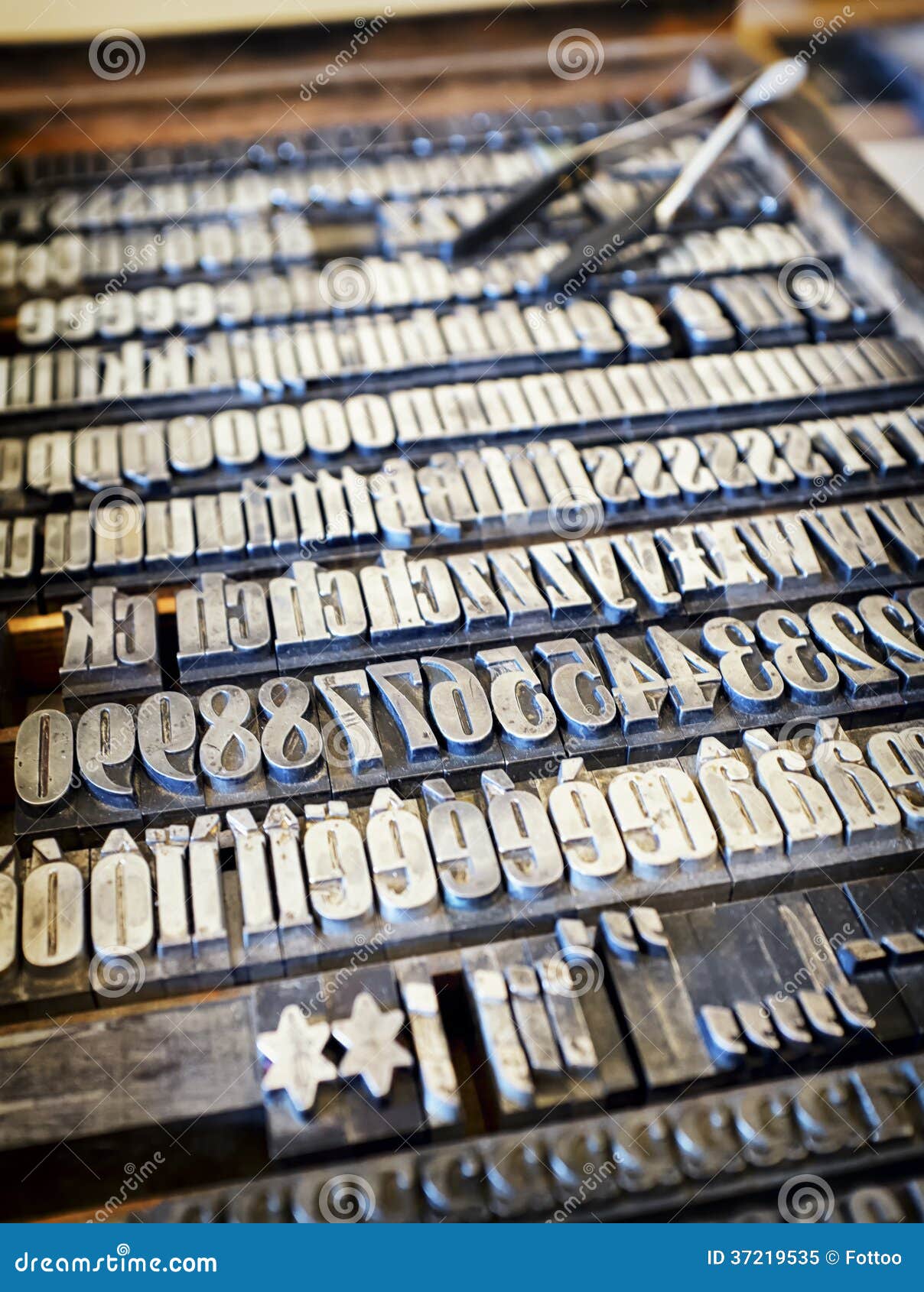 Old letter case stock image. Image of types, letterpress - 37219535