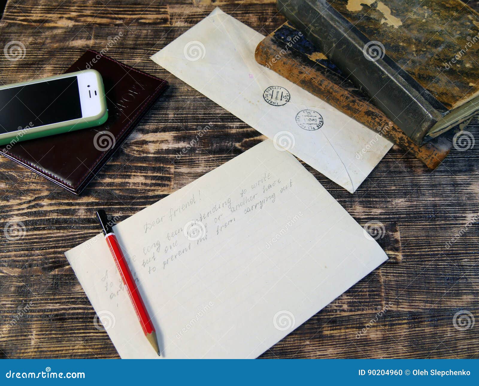 Old Letter With Vintage Handwriting. Aged Paper Texture Royalty-Free ...