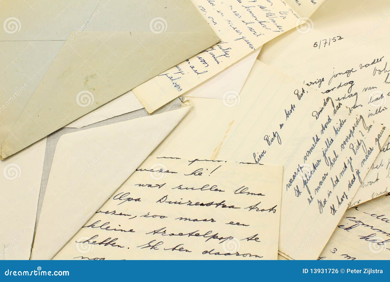 Old Letters and a Grungy Envelope Stock Photo - Image of handwritten ...
