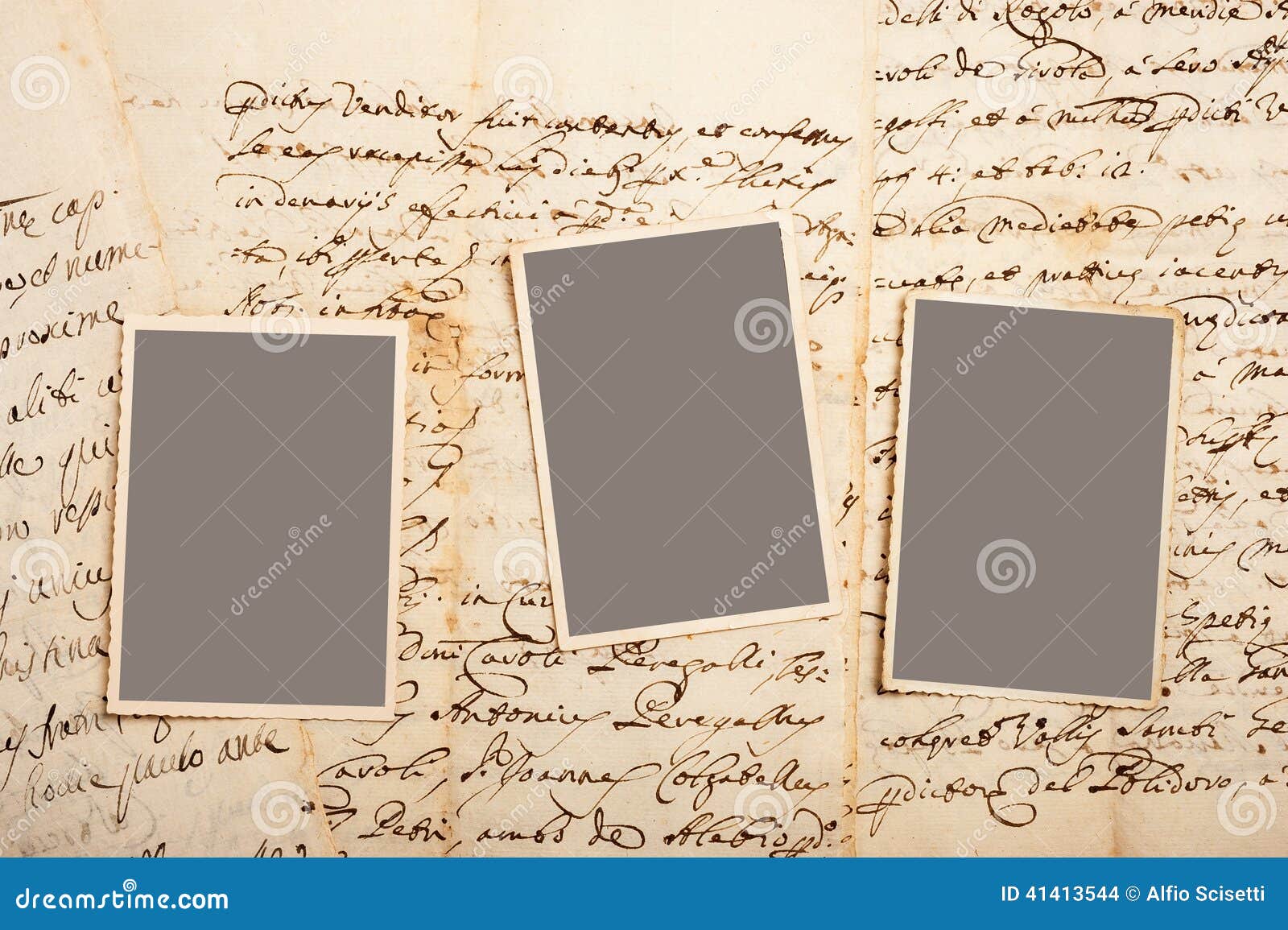 Old letters with pictures stock photo. Image of portrait - 41413544