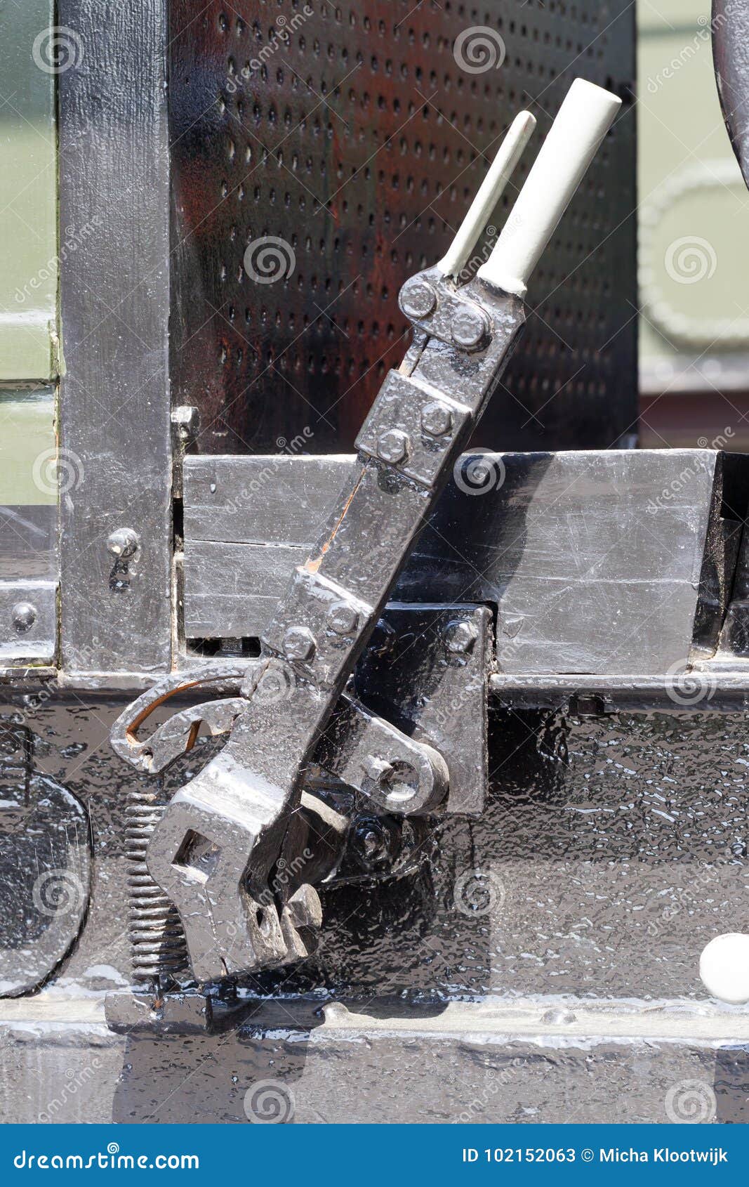 Old Lever on a Vintage Train Stock Image - Image of manualy, focus ...