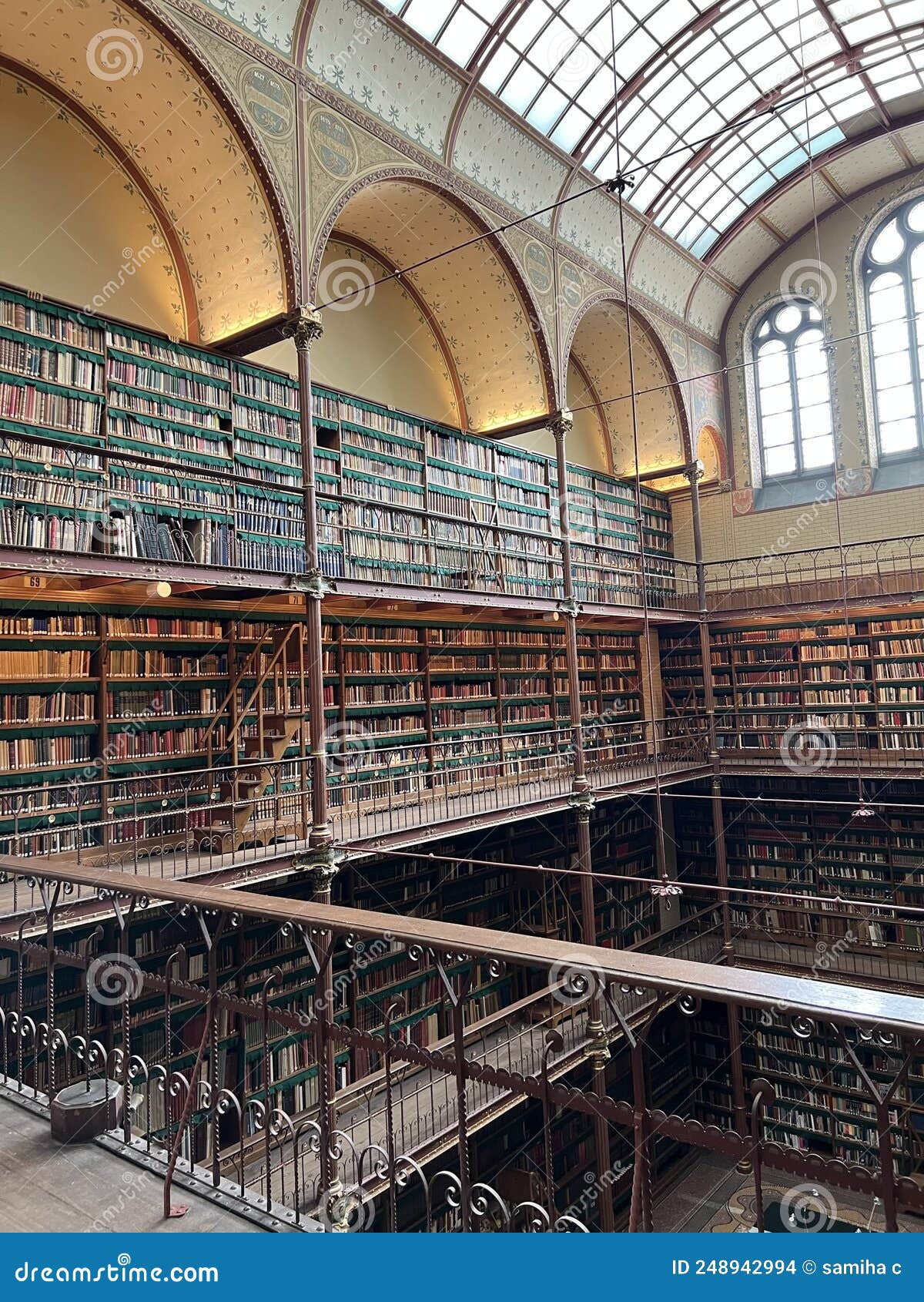 Old library is amsterdam editorial stock image. Image of reading ...