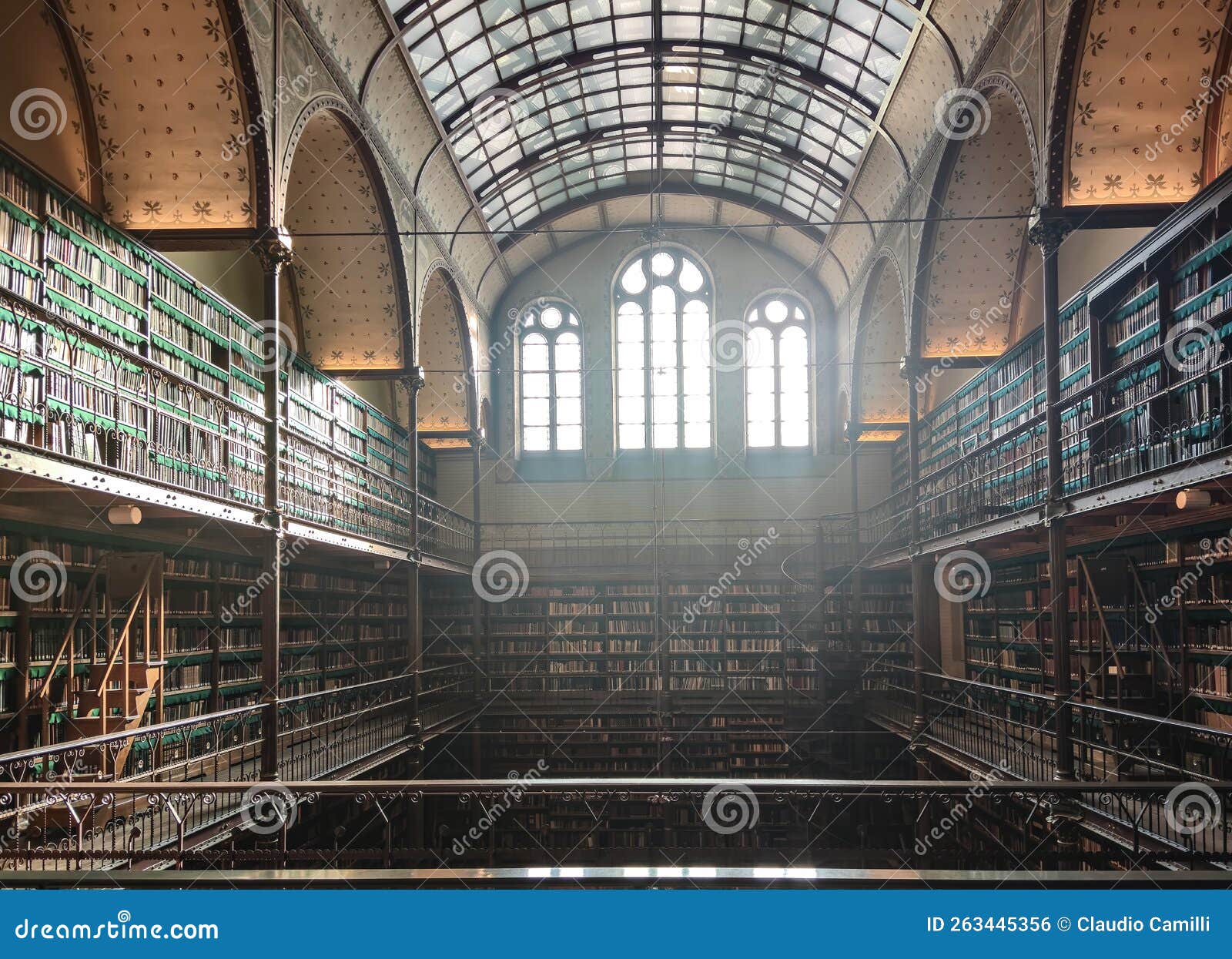 Old Library of Amsterdam and Light Detail Editorial Photo - Image of ...