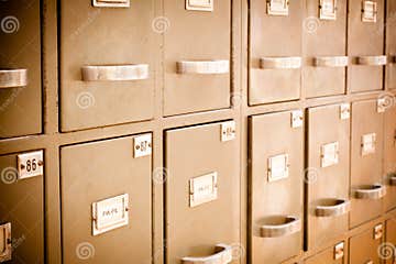 Old library filing cabinet stock image. Image of card - 20308617
