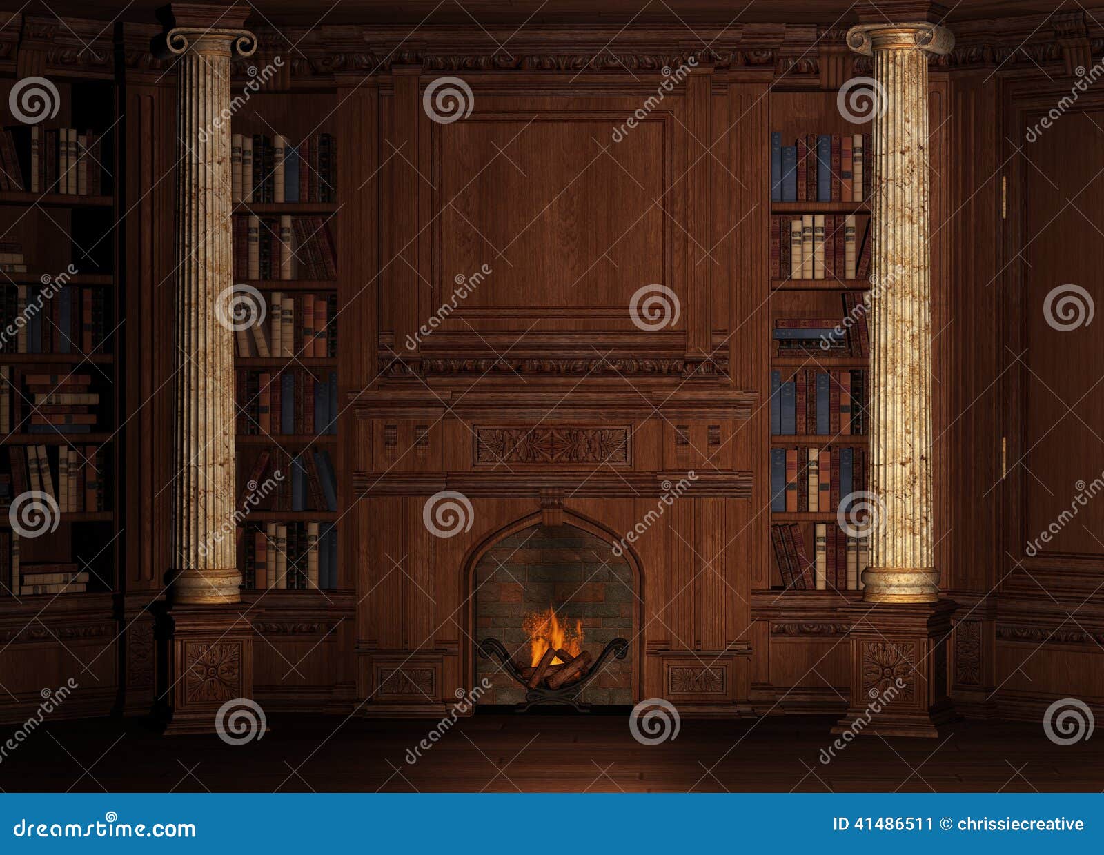 Old library stock illustration. Illustration of books - 41486511