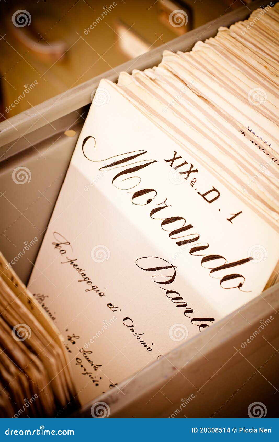 Old Library Index Card from Above Stock Photo - Image of exams ...