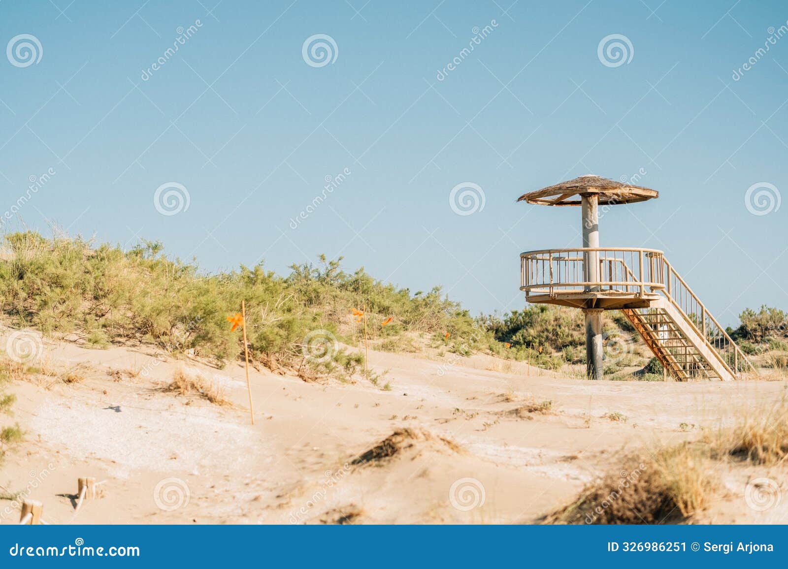 Old Lifeguard Lookout Point on the Beach Hill Stock Image - Image of ...